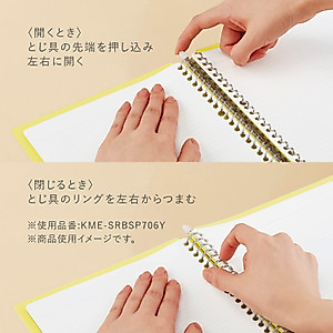 KOKUYO Me Campus Smart Ring Binders, B5 Taupe Rose Binder Notebooks, Up to 60 Sheets 26 Holes Slim Binder Folder with 10 Extra Campus Sarasara Loose-leaf Paper for Work, Study & Journal, Japan Import