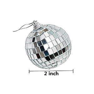 Fannuoncc 12 Pcs Mini Disco Ball Party Ornaments Christmas Tree Decoration for Holiday Wedding Party Dance and Music Festivals Decoration (2 Inch)