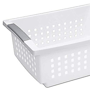 Sterilite Medium Sized Home Stackable Storage & Organization Basket, White