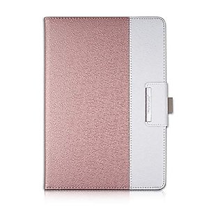 Thankscase Case for iPad 10.2 2021/2020 / 2019, Rotating Cover for iPad 9th Gen / 8th Gen/iPad 7th Gen with Pencil Holder, Wallet Pocket, Hand Strap, Swivel Cover for iPad 10.2 (Rose Gold)