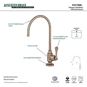 Kingston Brass KS5198BL Vintage Water Filtration Faucet, Brushed Nickel,11.13 x 6.94 x 5.81