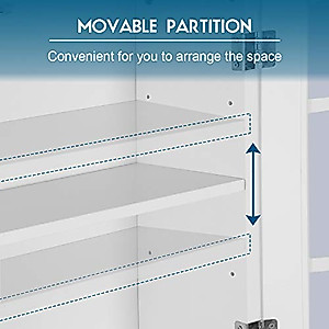 Giantex Over-The-Toilet Storage Spacesaver, Bathroom Organizer with Cabinet and Shelf, Above Toilet Standing Rack (White)
