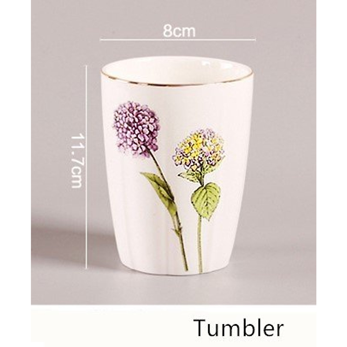 JruF Dandelion Love Ceramic 5 Piece Set Of Bathroom Accessories, Including Decorative Countertop Soap Box, Toothbrush Holder, Tumbler, Lotion Dispenser, Gift Box (Purple)