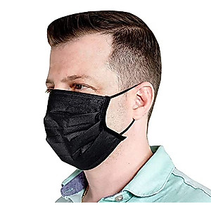 2000PCS Wholesale Bulk Disposable Face Masks, Non Woven Thick 3-Layers Masks Breathable Face Mask for Adults (2000Pcs Black Disposabl Masks)