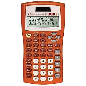 Texas Instruments TI-30X IIS 2-Line Scientific Calculator, Orange