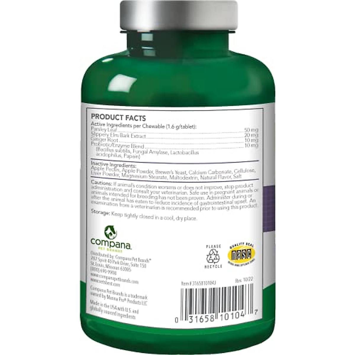 Vet's Best Gas Busters Dog Supplements | Gas, Bloating, Constipation Relief and Digestion Aid for Dogs | 90 Chewable Tablets