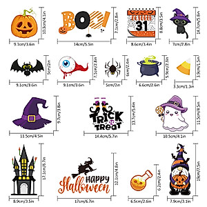 Whaline 16Pcs Halloween Refrigerator Magnets Cute Trick or Treat Decorative Fridge Magnetic Stickers Happy Halloween Garage Magnet for Fridge Car Metal Door Mailbox Locker Office Cabinets Decor