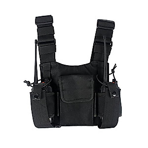 Lewong Universal Radio Chest Harness Bag Pocket Pack Holster  for Two Way Radio (Rescue Essentials)