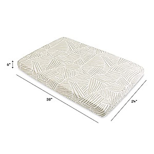 Babyletto 100% Organic Cotton Mini Crib Sheet, GOTS-Certified, Fitted 360°, Ultra-Soft and Breathable Muslin - Oat Stripe