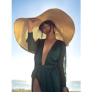 JJYGTTG Oversized for Women Wide Brim Summer Sun Hat Packable Large Paper Beach Hat (Color : D, Size : One Size)