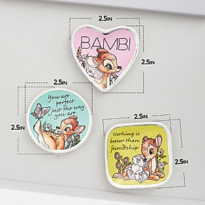 Disney Bambi Trinket Dish Set - Ring Jewelry Tray - Mini Ceramic Trinket Trays, 3-Piece Trinket Dish Gift Set