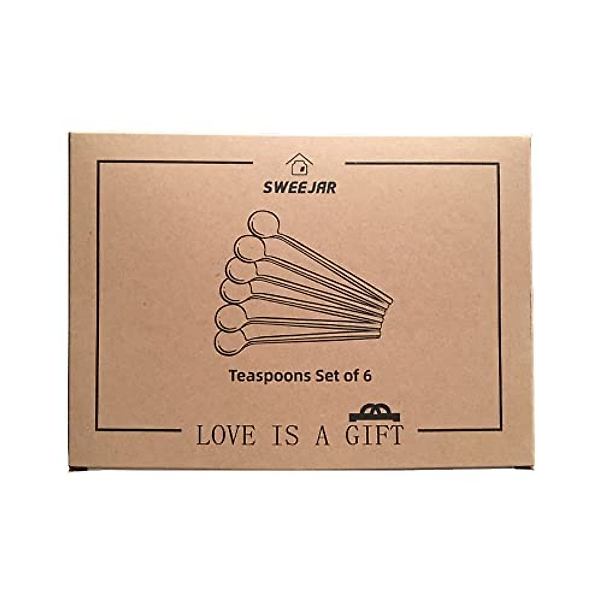 6 PCS Espresso Spoons 18/8 Stainless Steel, 5.2 Inches Vogue Mini Teaspoons Set for Stirring Coffee, Dessert Cake, Ice Cream, Soup, Antipasto Cappuccino, Frosted Handle, Sweejar (Gold)