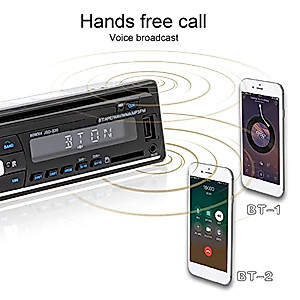 Dual USB Car Stereo Receiver,Car Radio AI Voice Control LED Display,Handsfree Calling Dual Connection USB2.0 CD Car Digital Media Audio Player for Listening to Music