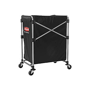Rubbermaid 1881750 Collapsible X-Cart Steel Eight Bushel Cart 24 1/10W X 35 7/10D Black/Silver