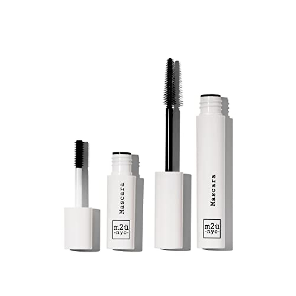 M2U NYC Voluminous Mascara, Tubing Mascara, Voluptuous Volume, Intense Length, Feathery Soft Full Lashes, Lengthening, No Flaking, No Smudging, No Clumping, Water Resistant, Black (0.12 FL Oz, Black)
