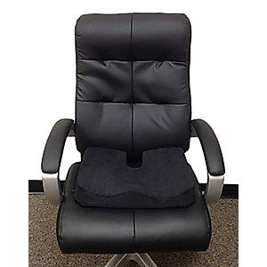 Kieba Coccyx Seat Cushion, Cool Gel Memory Foam Large Orthopedic Tailbone Pillow for Sciatica, Back, and Tailbone Pain (Black)