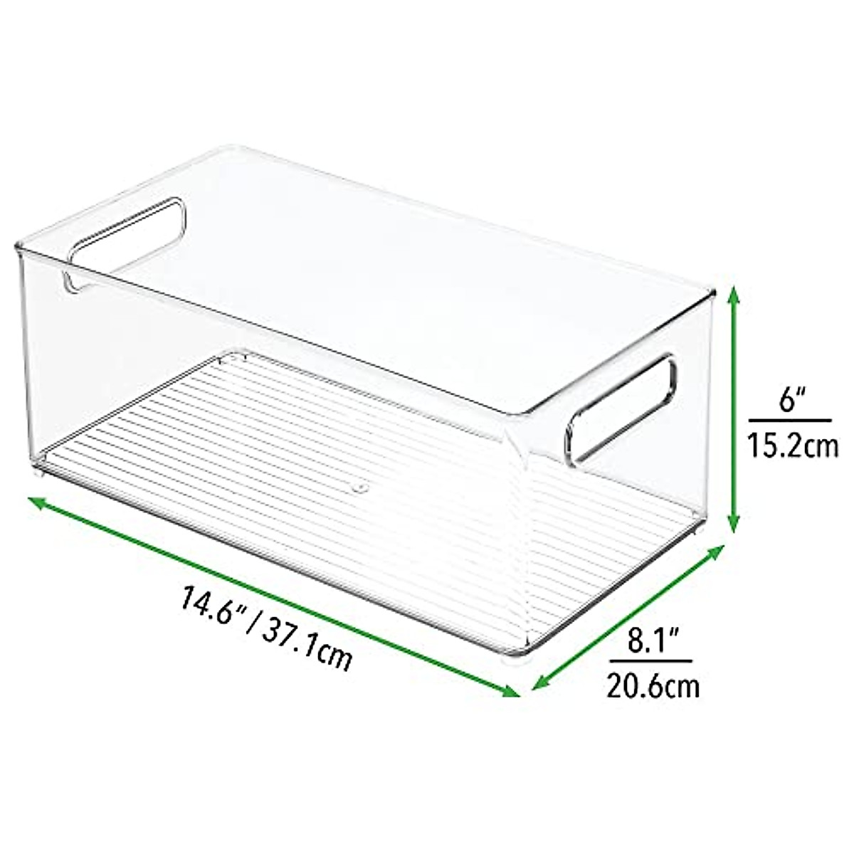 mDesign Deep Plastic Storage Organizer Container Bin, Game and Comic Organization for Cabinet, Cupboard, Playroom, Shelves, Closet - Holds Video Games, Tablets, DVDs, Ligne Collection, 2 Pack, Clear