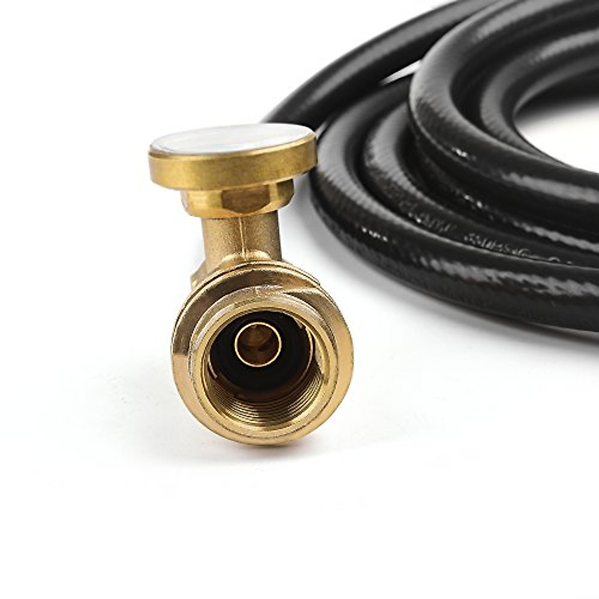 SHINESTAR 12FT Propane Tank Extension Hose with Gauge, Comes with A POL to QCC1 Propane Tank Adapter, Fits for RV, Gas Grill, Propane Stove and More