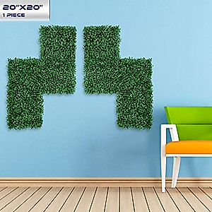 Windscreen4less Artificial Faux Ivy Leaf Decorative Fence Screen 20'' x 20" Boxwood/Milan Leaves Fence Patio Panel, Dark Green 1 Piece