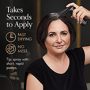 Michel Mercier Hair Root Touch Up Spray | No-Mess Instant Hair Dye with Unique Applicator | Natural Looking Hair Color (Black)