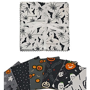 Soimoi Precut 5-inch Halloween Prints Cotton Fabric Bundle Quilting Squares Charm Pack DIY Patchwork Sewing Craft