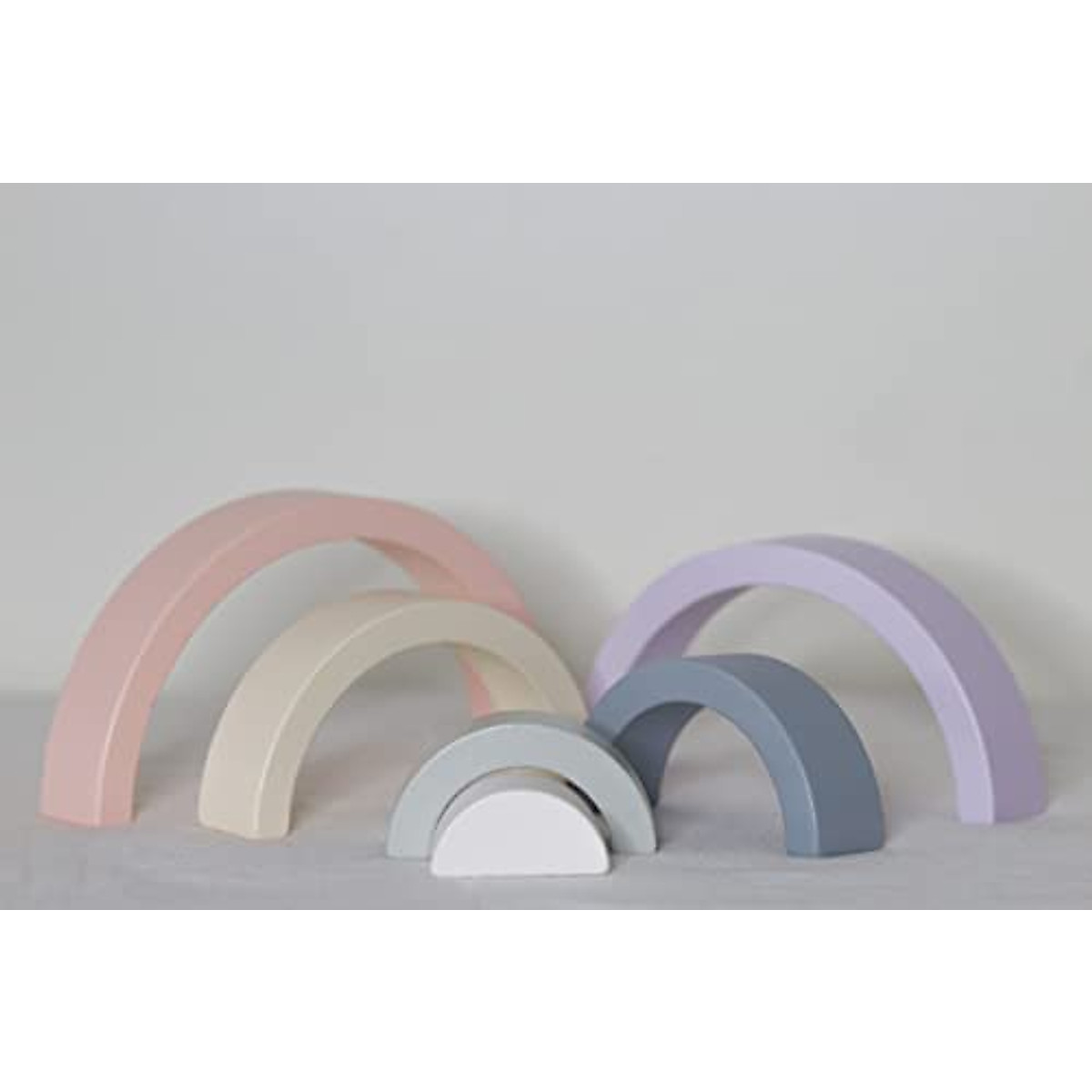 Wooden Rainbow Stacking Toy - Montessori Toys (Pink)