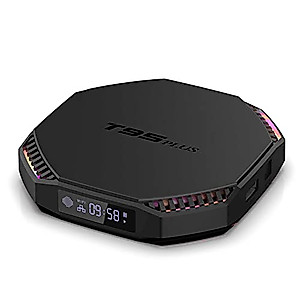 T95 Plus Smart TV Box Android 11 Rockchip RK3566 8GB 128GB Dual WiFi 1000M Support 4K H.265 Media Player Set top TV Box with Backlight Keyboard i8, Black