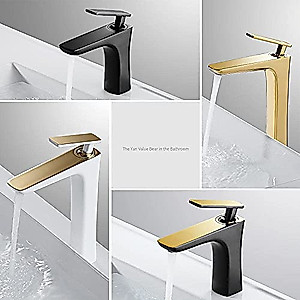 ZHANGYUEFEIFZ Bathroom Sink Faucet Sink Faucet Bathroom Vanity Faucet Solid Brass Sink Faucet Hot and Cold Single Handle countertop Toilet Crane Hot and Cold Faucet (Color : Brushed Gold)