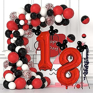 40 inch Red Number 2 Balloon Mini Mouse Head Balloon, Cartoon Mouse Birthday Party Supplies, 2th Birthday Decorations for Kids, Red Theme Party Decoration Supplies