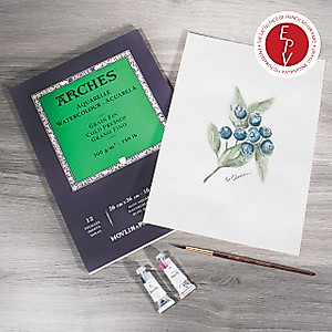 Arches Aquarelle Watercolor Pad, Cold Pressed, 140lb/300gsm, 12 Sheet, 10x14 inch, Arches Watercolor Paper 100% Cotton