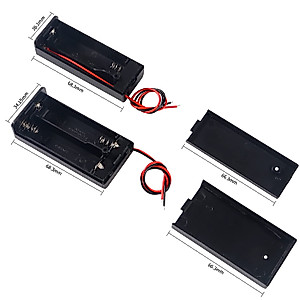 DORHEA 8PCS AA Battery Holder with Cover AA Battery Holder Case with ON/Off Switch 1.5V, 1/2/3/4 x 1.5V Series DIY Battery Storage Boxes, 1/2/3/4/5 Slots Black Plastic Batteries Case for AA Battery