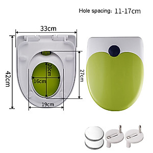 D-Shaped Toilet Seat, Built in Potty Training Toilet Seat, Toddler Toilet Seat Slow Close, Fits Both Adult And Child, PP Material,Green