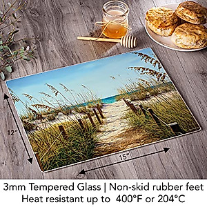 CounterArt 'Path to the Ocean' Glass Cutting Board, 15 x 12"