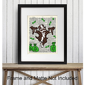 LARGE 11X14 - Designer LV Monopoly Man Poster - Glam Fashion Design - Urban Street Art - Graffiti Wall Art Print - Room Decoration for Dorm, Office, Teens Bedroom – Cool Gift – High Fashion Home Decor