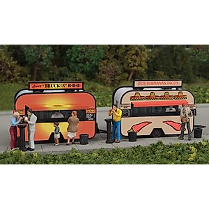 Walthers SceneMaster BBQ & Taco Food Trailers - Kit