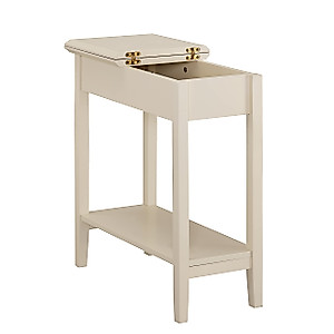 Naomi Home Roxy Flip Top Chairside Table Set of 2 Cream