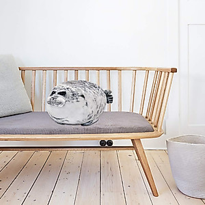 Fortuning's JDS 17.6" Cute Seal Plush Pillow Realistic Cotton Stuffed Animal Plush Toy Lovely Ocean Plushies Animal Hugging Pillow Cushion