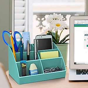 Acrimet Incline Desktop Easy Organizer Caddy Holder - Supplies Storage and Home Organization (Plastic) (Solid Green Color)