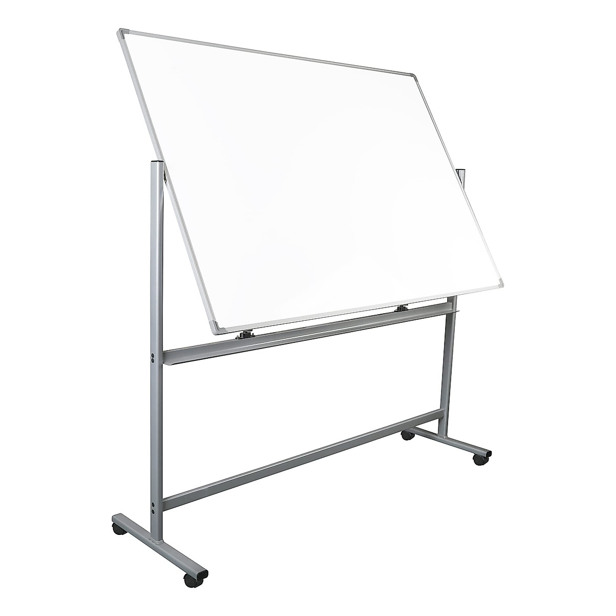 WorkPro® Double-Sided Mobile Magnetic Dry-Erase Whiteboard Easel, 72" x 48", Aluminum Frame With Silver Finish