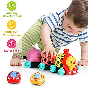 iPlay, iLearn Baby Toy Train, Infant Soft Cars for 6-12 Month Boy, Musical Push N Go Truck, Toddler Sensory Ball Rattle, Development Birthday Gift Stocking Stuffer 7 8 9 10 18 Month 1 2 Year Old Girl