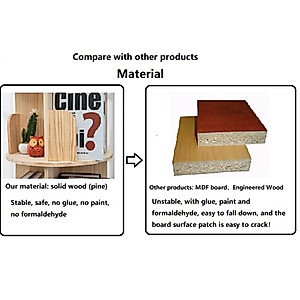 Rotating Bookshelf 360 Display 4 Tier Floor Standing Bookcase Storage Rack for Kids&Adults Solid Wood Bookshelf Organizer