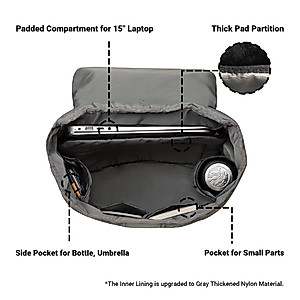 Travel Laptop Backpack, Outdoor Rucksack, School backpack Fits 15.6(Linen Black)