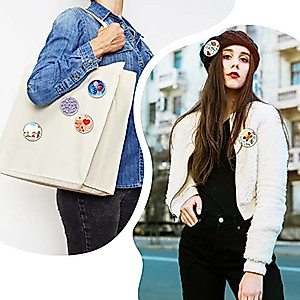 Lusofie 12 Set Acrylic Clear Craft Button with Pin Design Button Pins Badge Blank Button Pins for Craft Supplies, DIY Badges, School Projects(2.27 Inch)