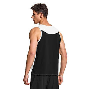 DEMOZU Men's Quick Dry Running Swim Tank Top Sleeveless Workout Athletic Gym Sports Beach Muscle Shirts Big and Tall, White, XL