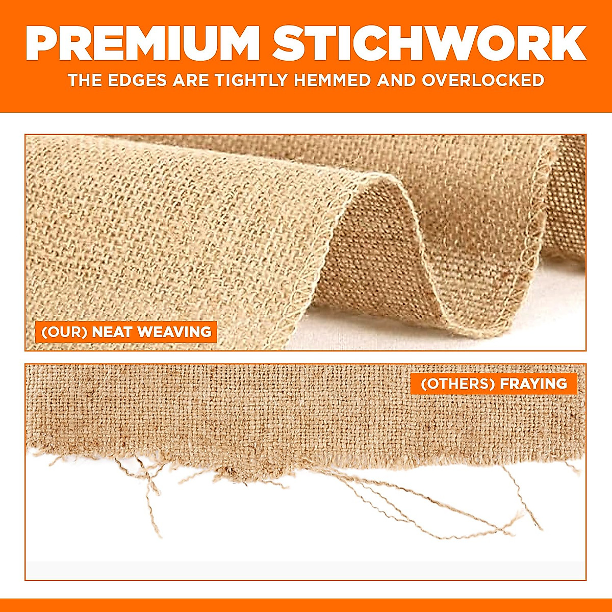 JAKSUZ Burlap Table Runners- {12inx10yards}- Burlap Cloth Roll Used for Dining Runners, Crafts, Dresser Cover & Sackcloth - Natural Jute Runner Suitable for Event Decor, Thanksgiving Table & Weddings