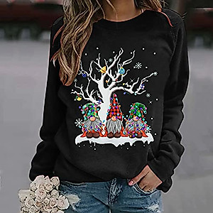 Graphic Tees for Women Vintage, Halloween Striped Loose Womens Fall Tops 2022 Maternity Long Sleeve Crew Neck Skeleton Pullover Hoodies for Teens Black