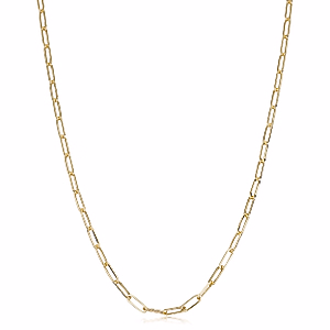 10k Yellow Gold Paperclip Link Chain Necklace (2.5 mm, 20 inch)