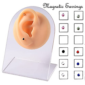 Fuqimanman2020 12pcs Stainless Steel Balls Nose Studs Set Fake Nipple Piercing Rings Breast Clips Clip On Non Piercing Body Jewelry-12pcs 3mm Rainbow