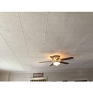 A La Maison Ceilings R30 Kensington Gardens Foam Glue-up Ceiling Tile (256 sq. ft./Case), Pack of 96, Plain White