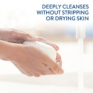 Cetaphil Bar Soap, Deep Cleansing Face and Body Bar, Pack of 3, For Dry to Normal, Sensitive Skin, Soap Free, Hypoallergenic, Paraben Free, Removes Makeup, Dirt and Oil